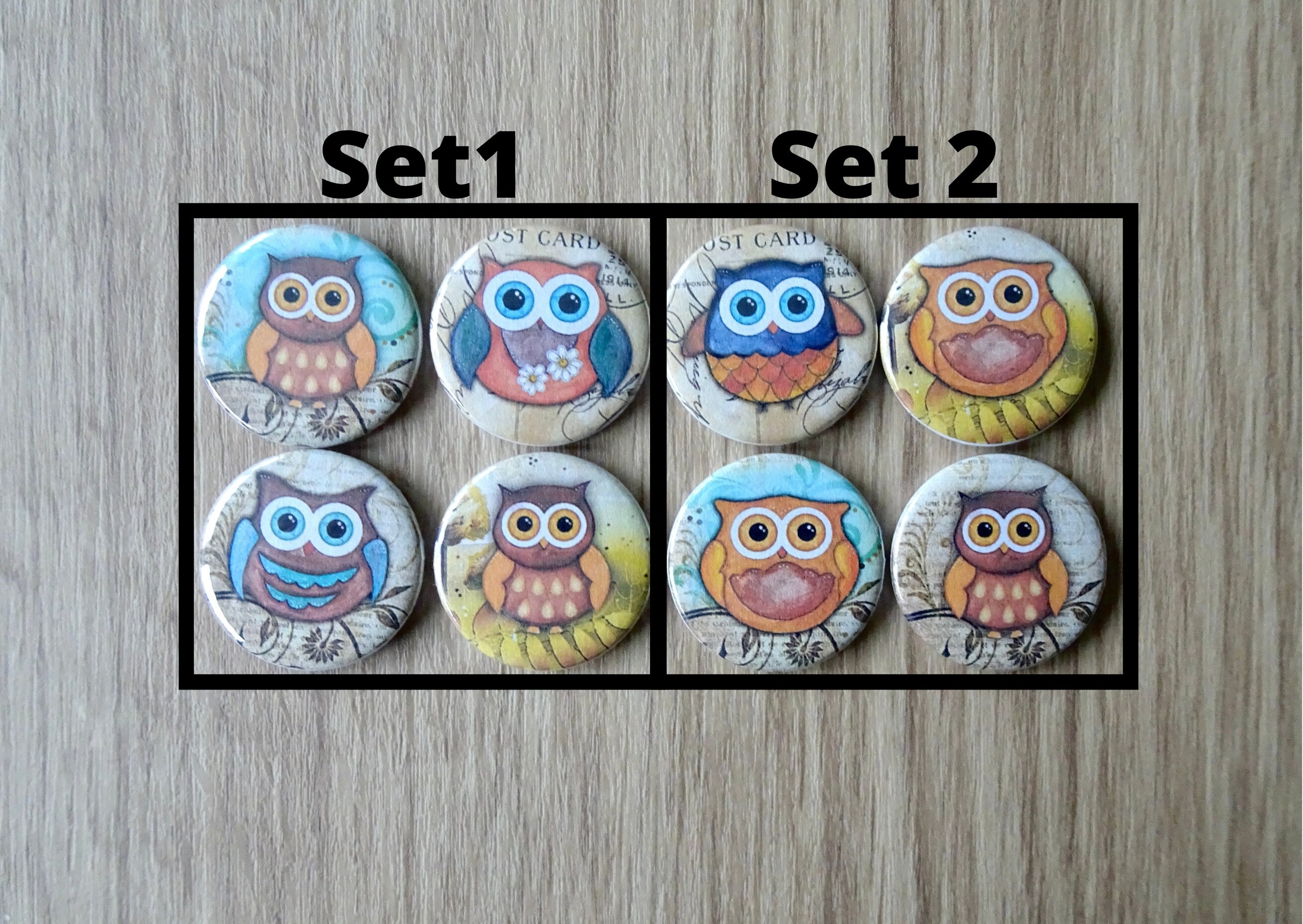 Owl Badges Cute Badges Cute Owl Badges 25mm Button Badges - Etsy UK