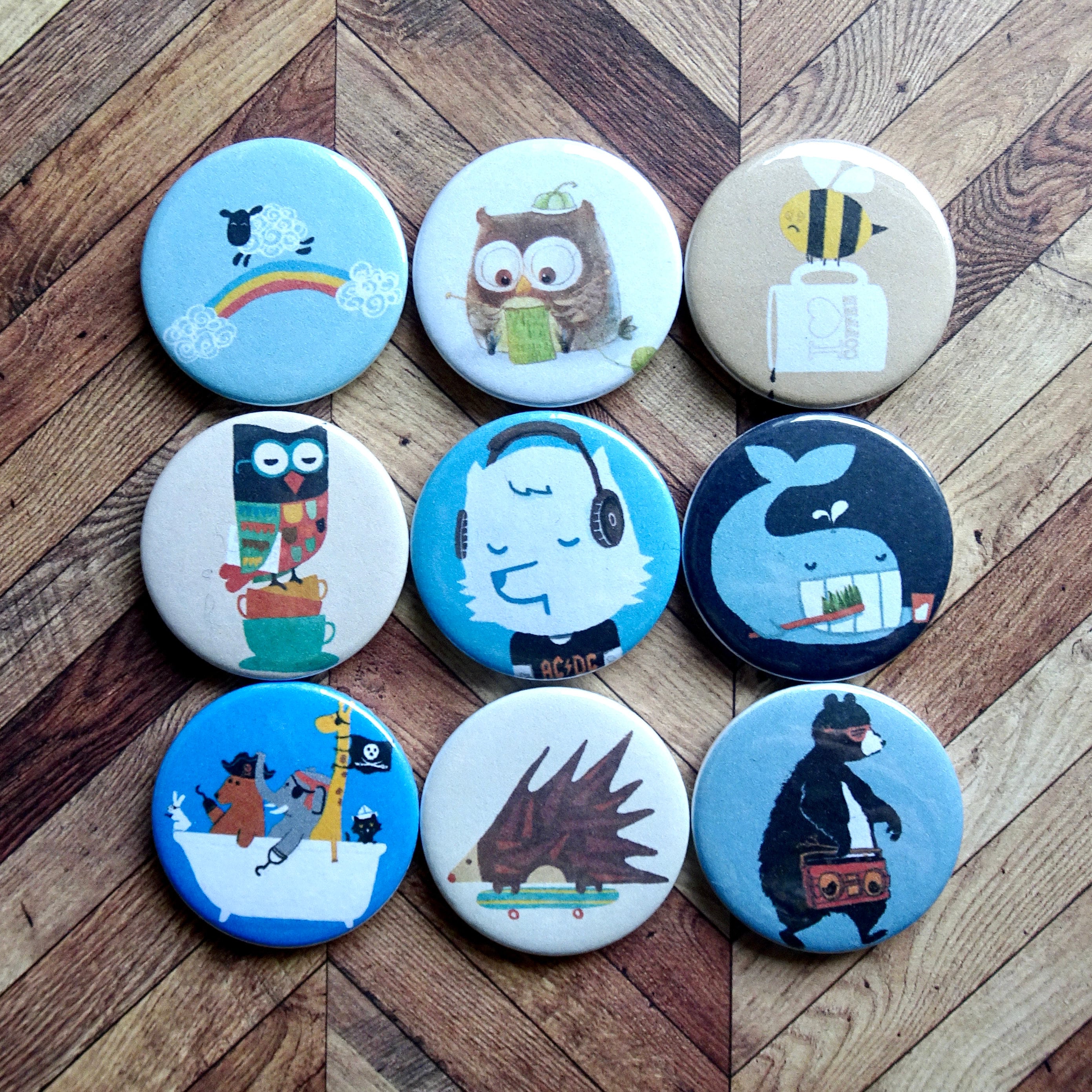 Cute Badges Funny Badges Button Badges 25mm Badges Set of | Etsy Australia