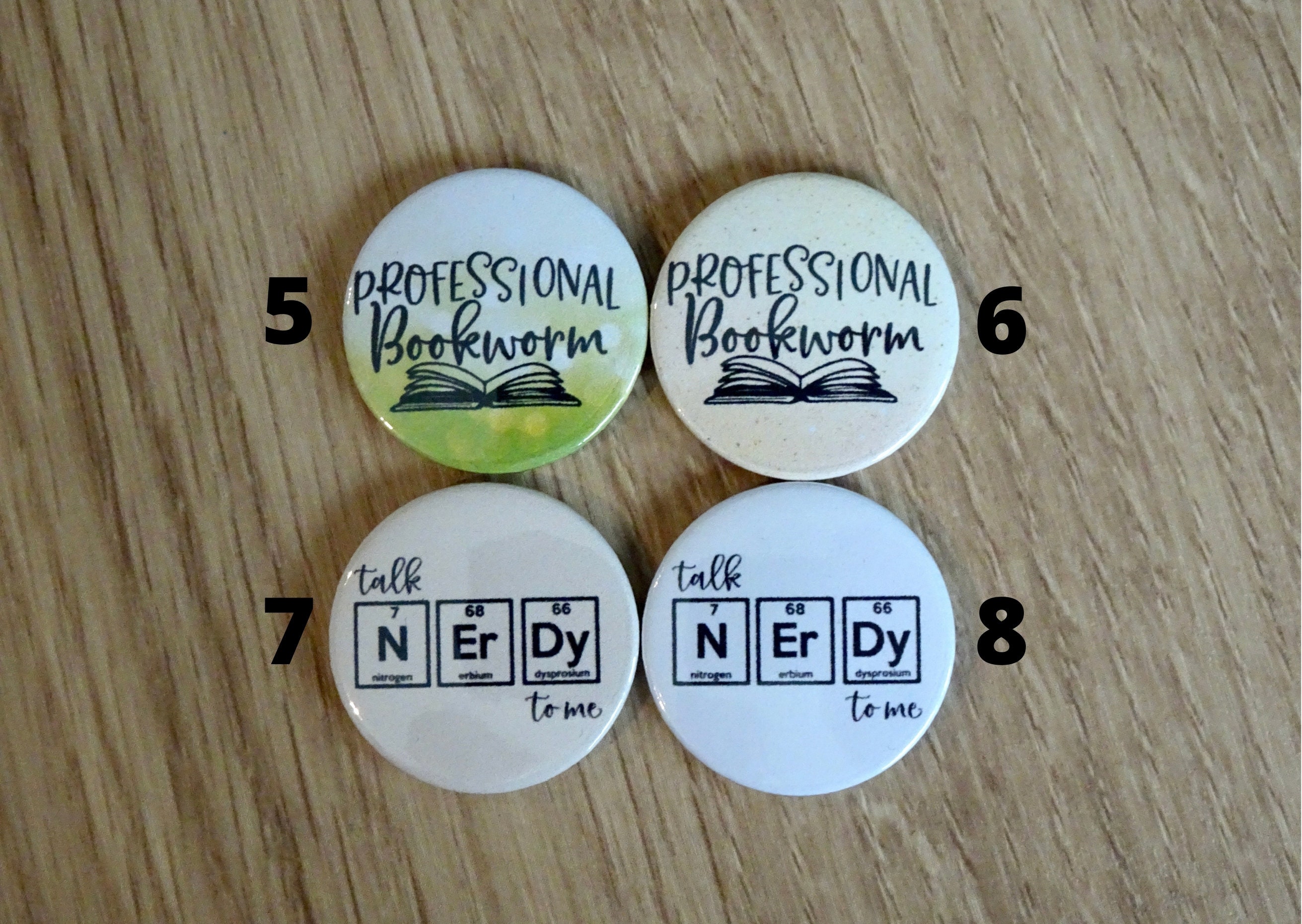 Book Badges, Button Badges, 25mm Badges, Set of Badges, Gifts for Book ...