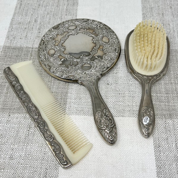 Silver Vanity Set - Etsy
