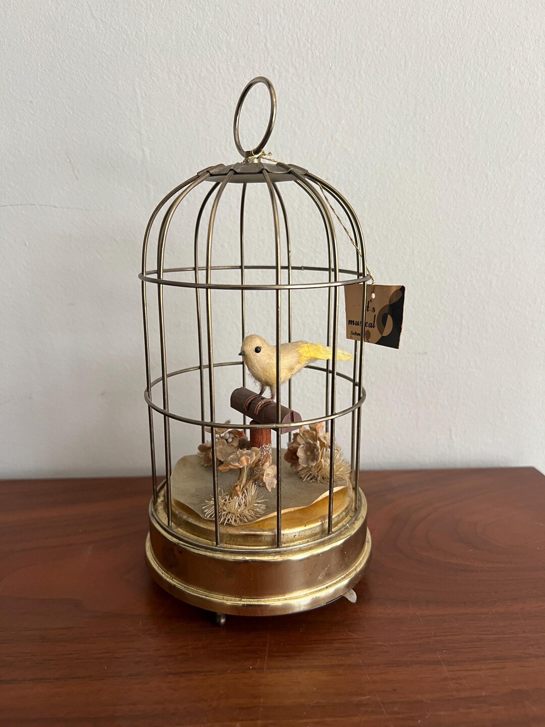 Vintage 1950s Automaton Bird Cage Music Box - Etsy