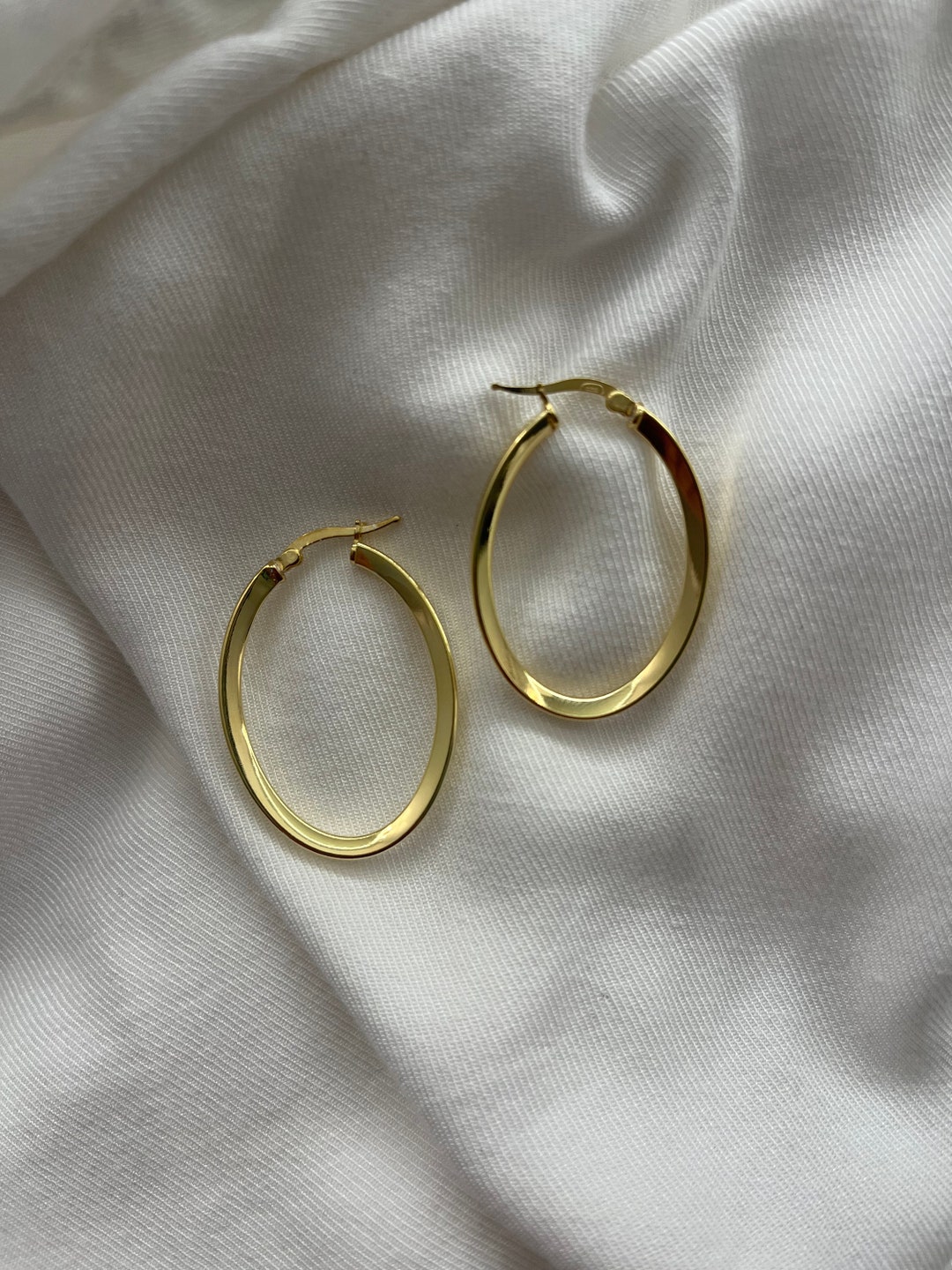 Thin Latch Back Hoops | Sterling Silver 925 - Etsy