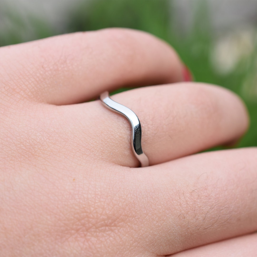 Wavy Stainless Steel Ring | Stackable Ring | Stainless Steel | - Etsy