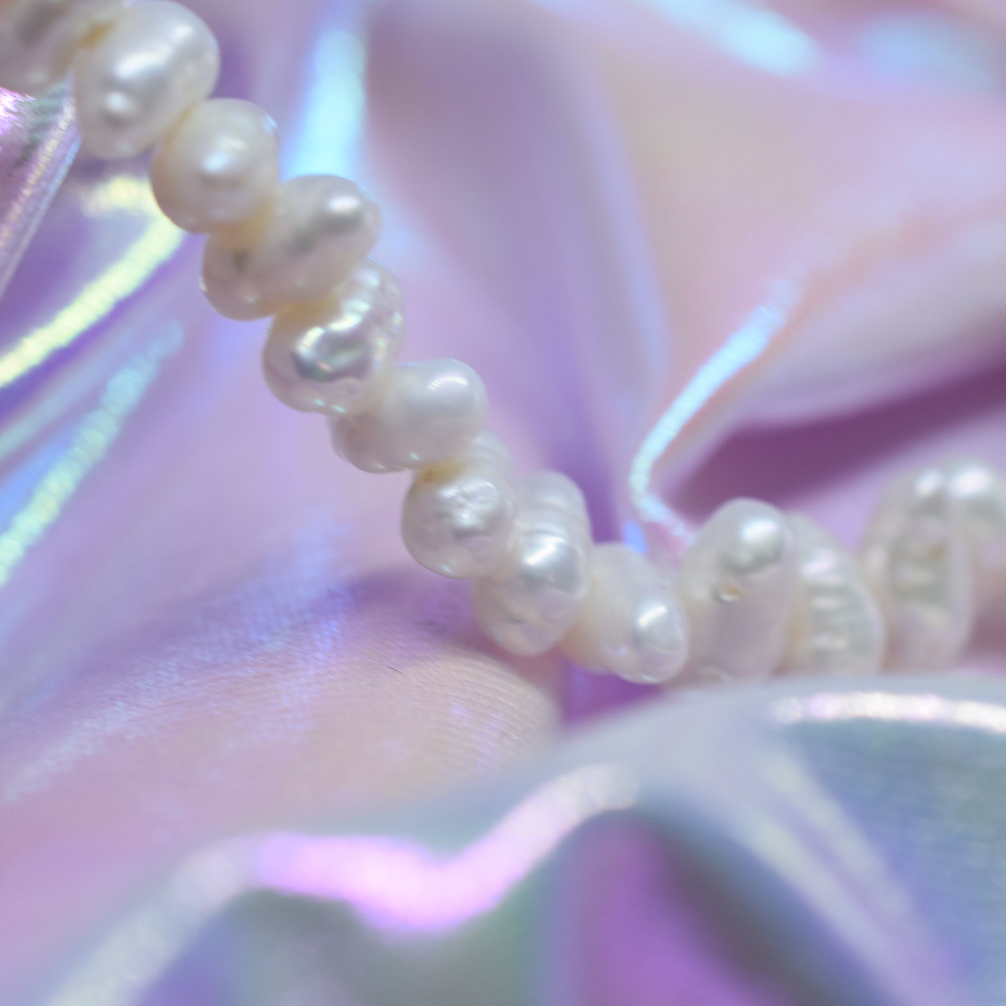 Natural Freshwater Seed Pearl Necklace Sterling Silver Lobster Lock 925 ...