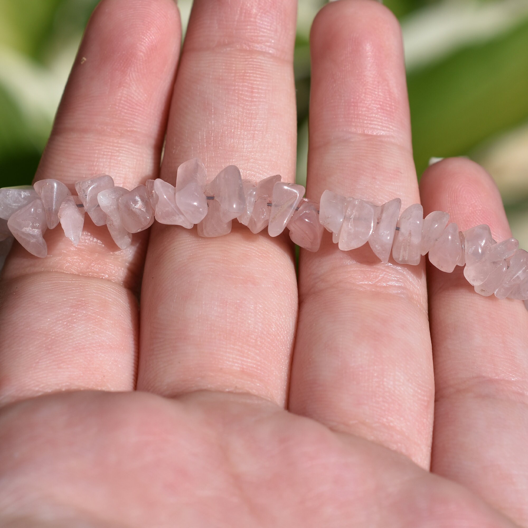 Pink Quartz Beaded Anklet | Pink Quartz | Quartz | Lobster Lock ...