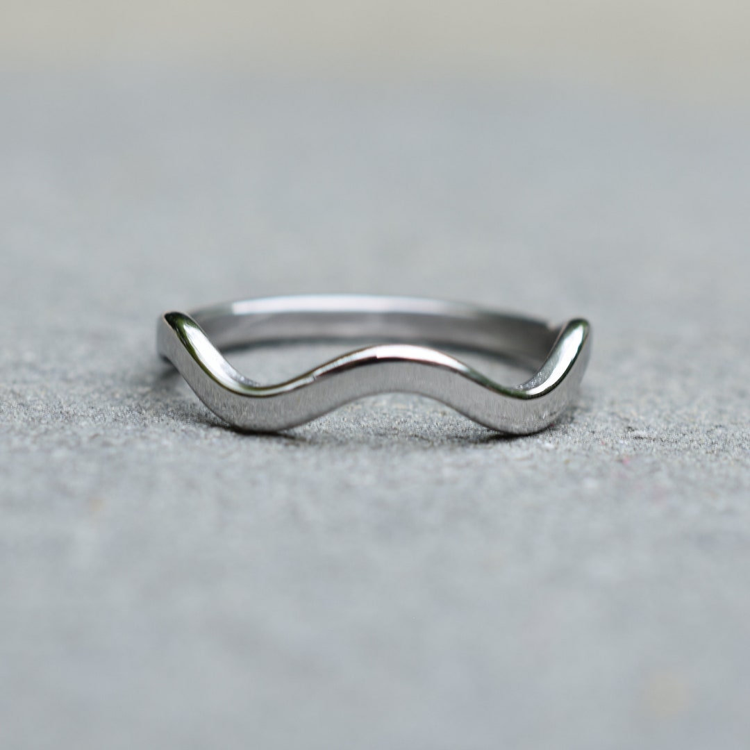 Wavy Stainless Steel Ring | Stackable Ring | Stainless Steel | - Etsy