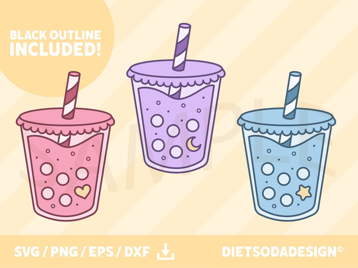 Boba BUNDLE Kawaii Cute Boba Tea SVG Cut Files for Cricut & | Etsy
