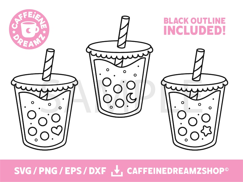 Boba BUNDLE Kawaii Cute Boba Tea SVG Cut Files for Cricut & | Etsy