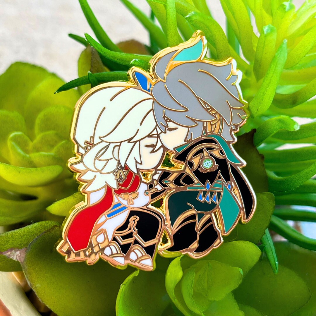 Alhaitham and Kaveh Snuggle Pin / Genshin Impact Haikaveh Hard Enamel ...
