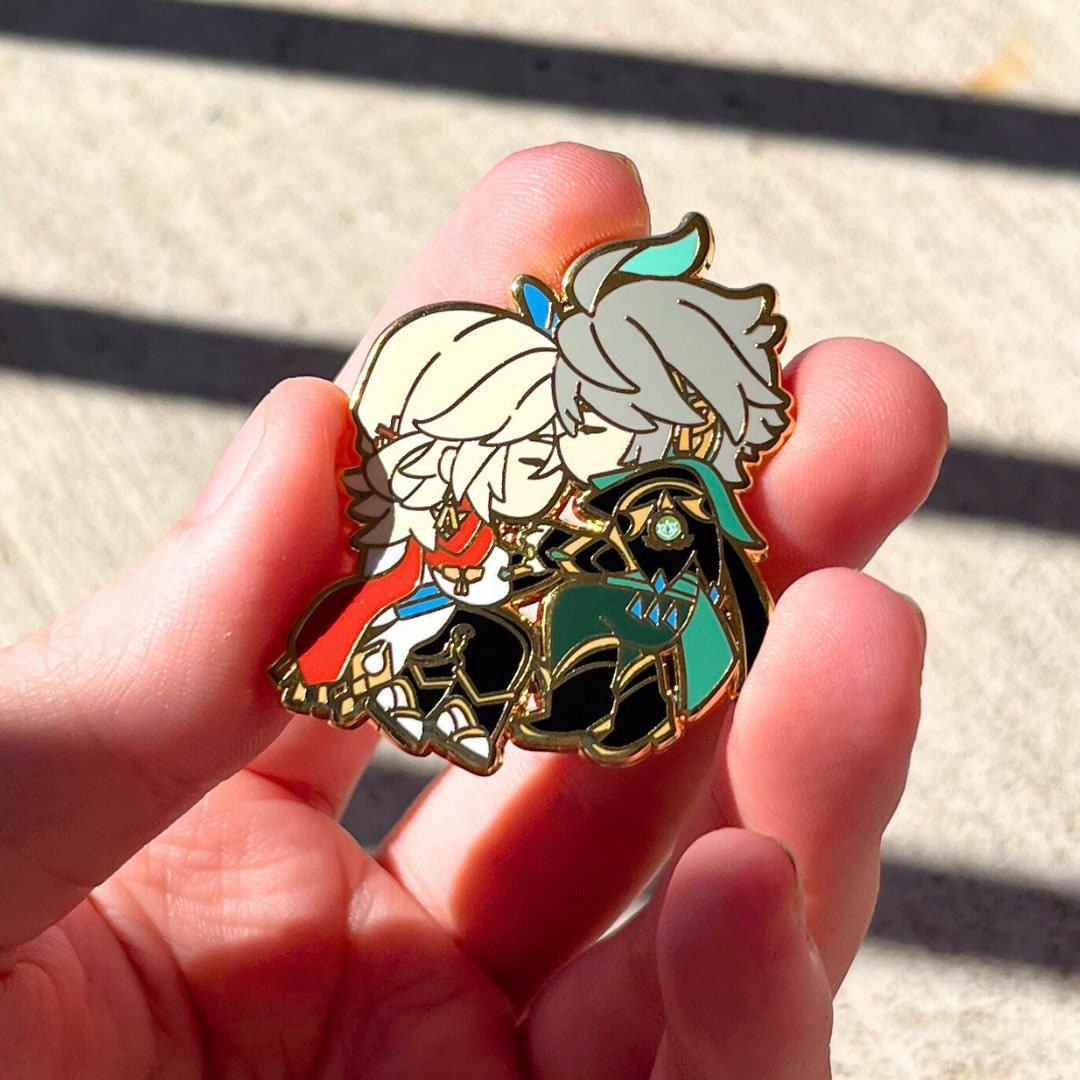 Alhaitham and Kaveh Snuggle Pin / Genshin Impact Haikaveh Hard Enamel ...