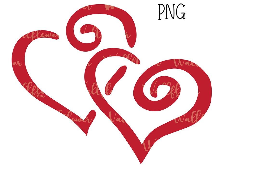 Intertwined Hearts Digital Design, Cute Valentine's Design - Etsy