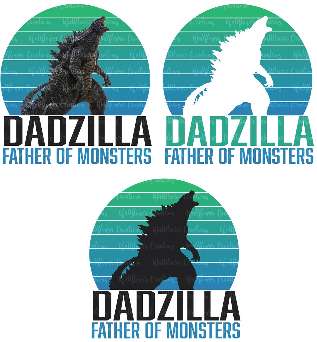 Dadzilla Father of Monsters Digital Design, Cute Dad Design - Etsy