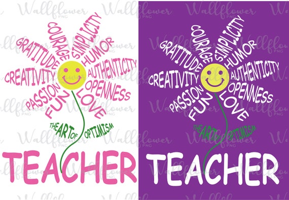 Teacher Flower Digital Design Cute Sublimation and Vinyl - Etsy