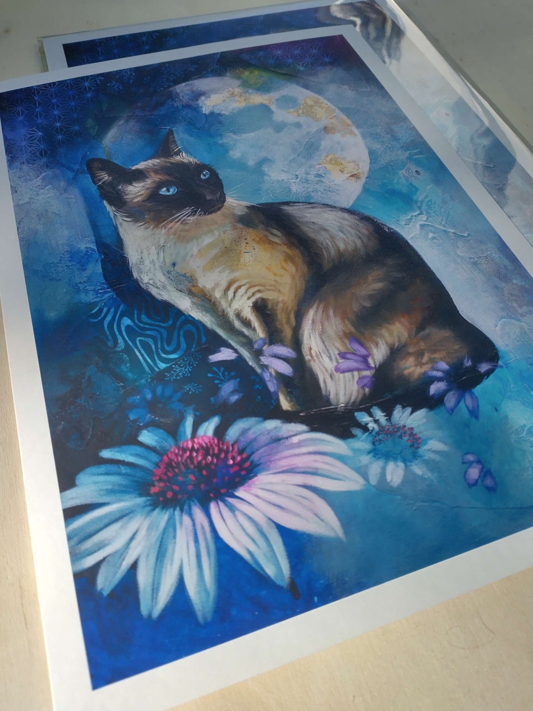 Cat Art Print Giclée Print Siamese Cat Wall Picture Decoration - Etsy