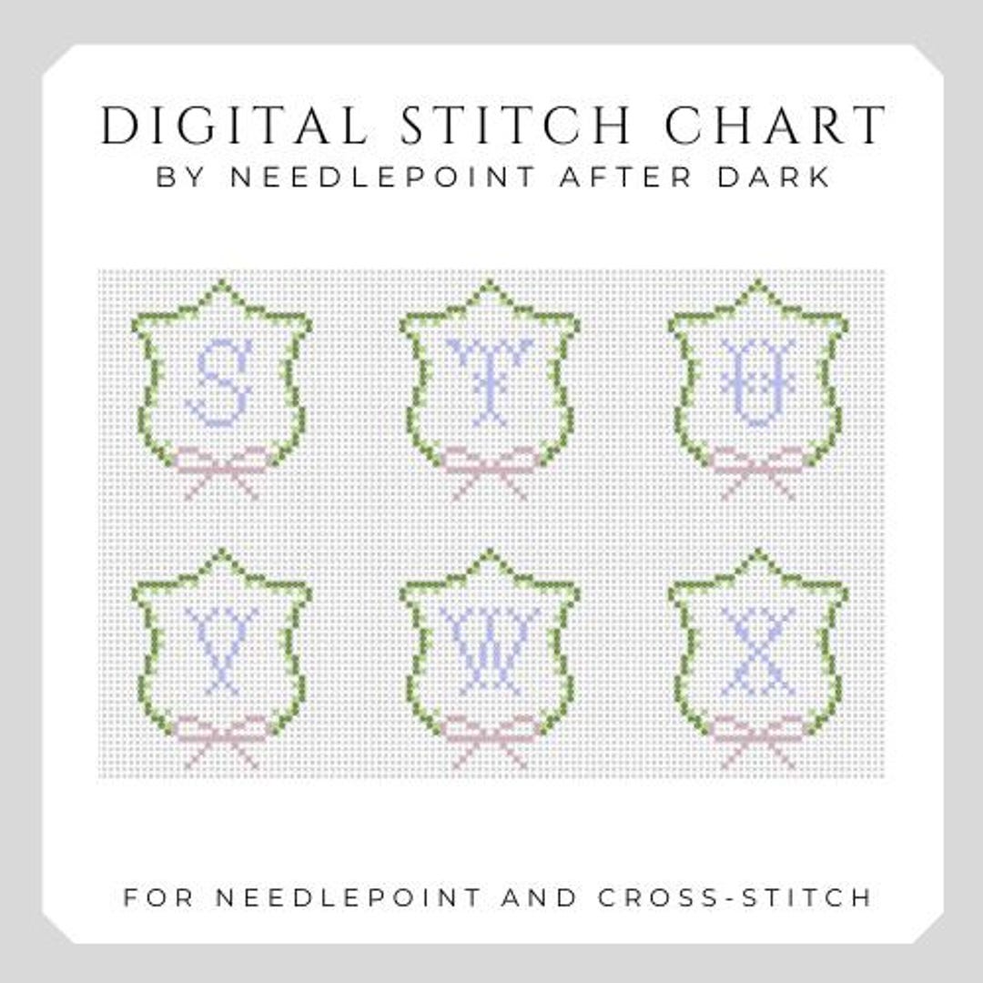Monogram Needlepoint ,needlepoint Pattern, Needlepoint Alphabet Chart ...