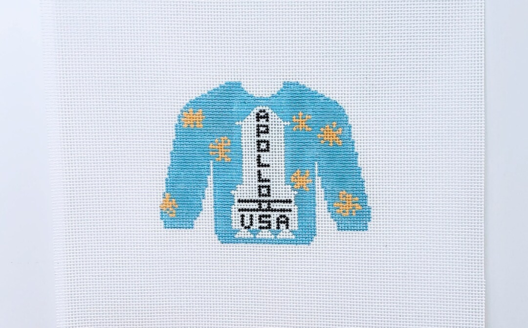 Apollo 11 Shirt, the Shining Sweater, Hand Painted Needlepoint Canvas ...