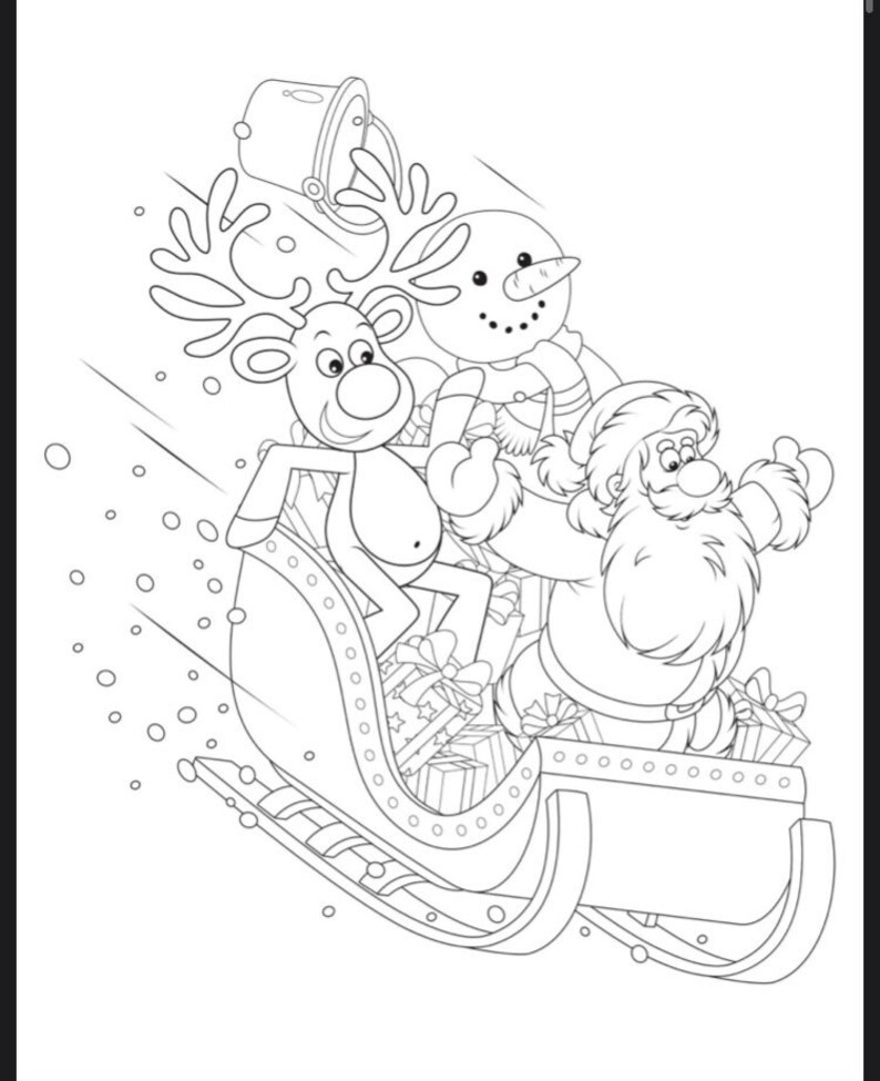 Christmas Coloring Pages, Santa, Presents, Snowman, Reindeer, Ornament ...