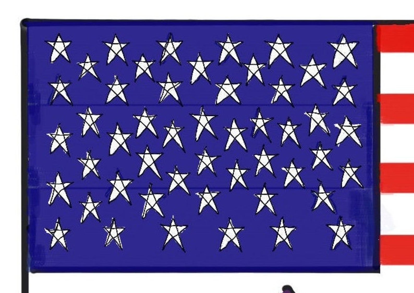 Discord- American Flag Civil Unrest Stars Divided United States Broken ...