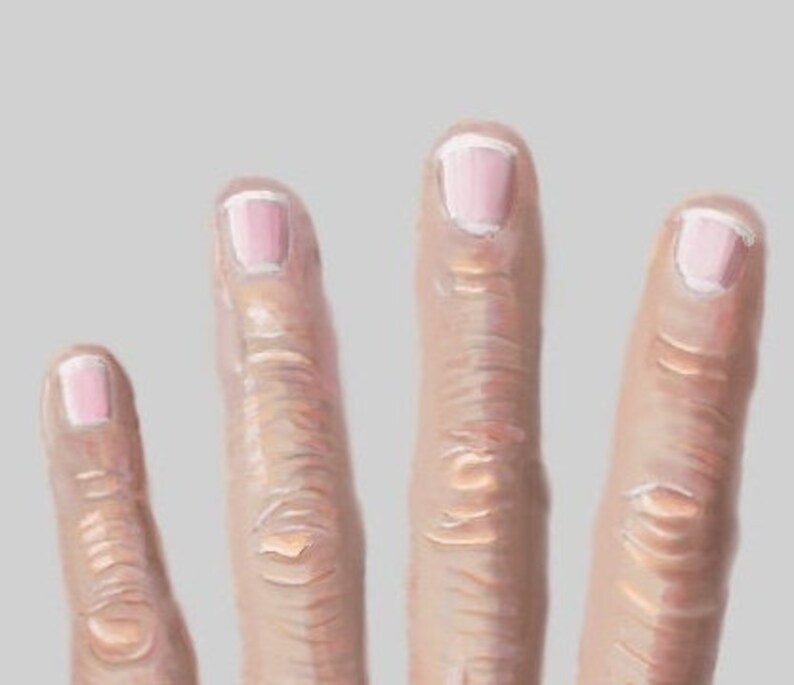 Hand- Digital Art Print Hand Fingers Forearm Nails Wrist Skin Painting ...