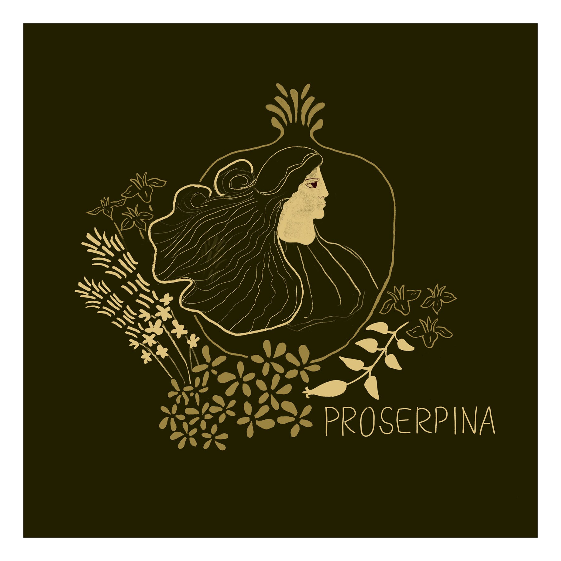 Persephone Art Print 6x6 Eco Friendly Dark Academia - Etsy