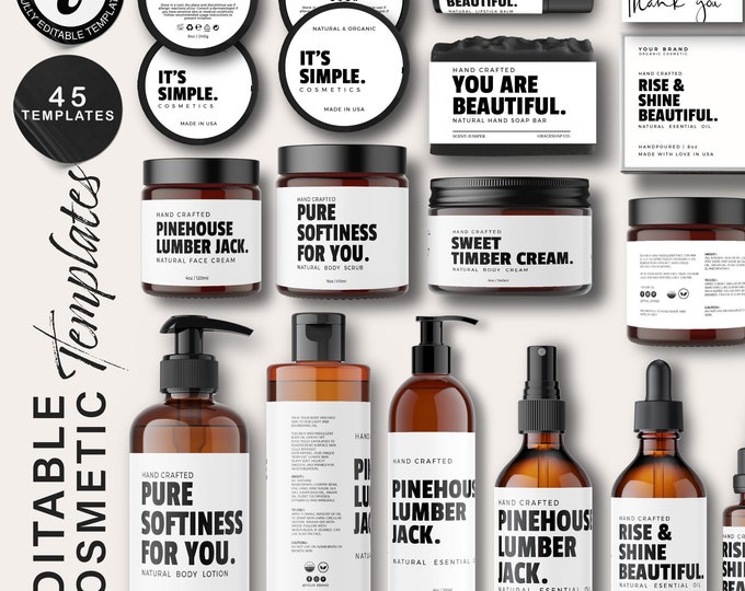 Stylish Product Label Template Cosmetic Label Sticker Skincare Label ...