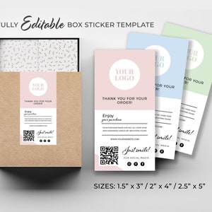Editable Box Label Template: Custom Packaging Sticker (instant Download ...