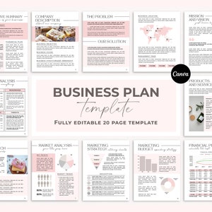 Business Plan Canva Template, Small Business Planner Printable, Start ...