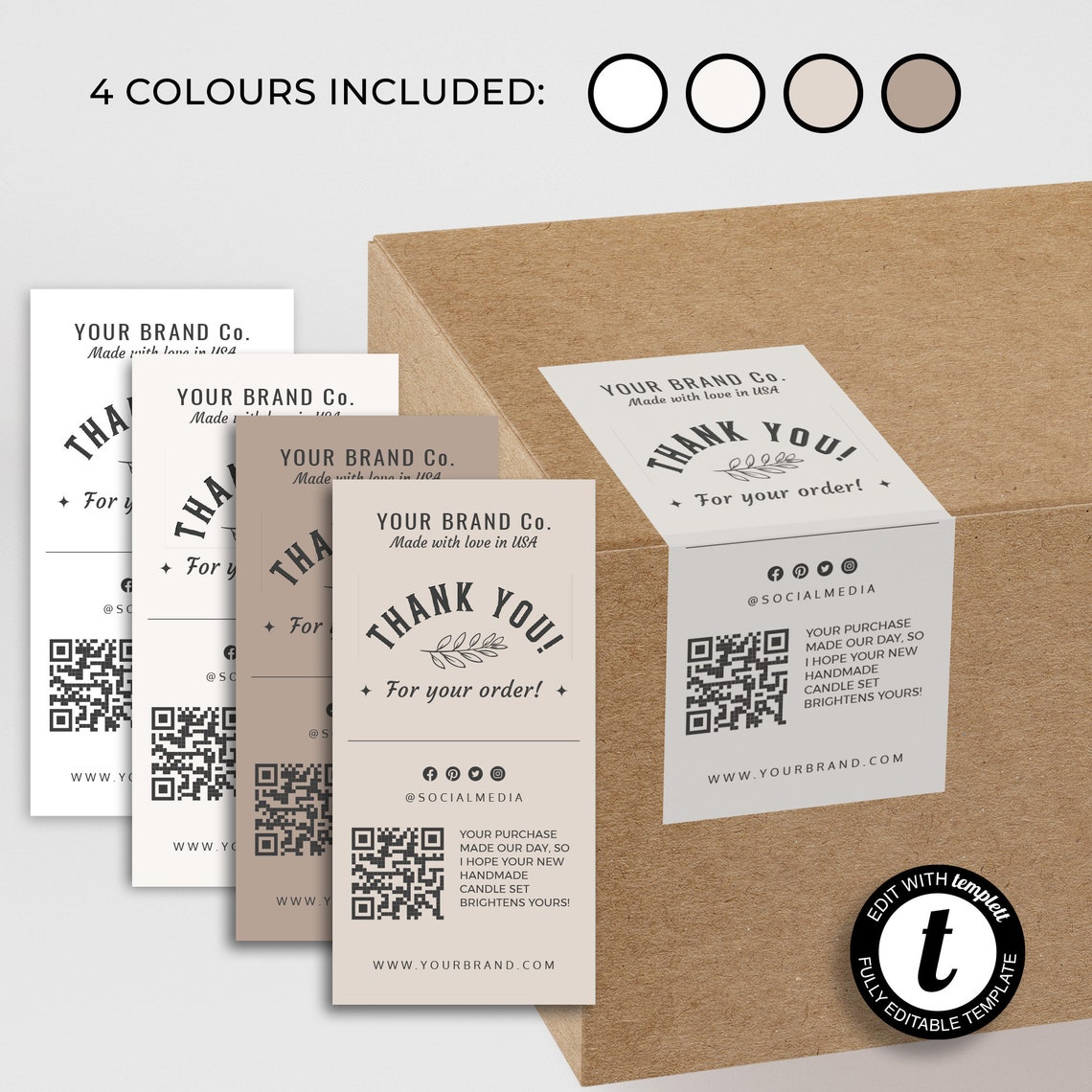 Editable Box Seal Label Template: Modern Packaging Sticker (digital ...