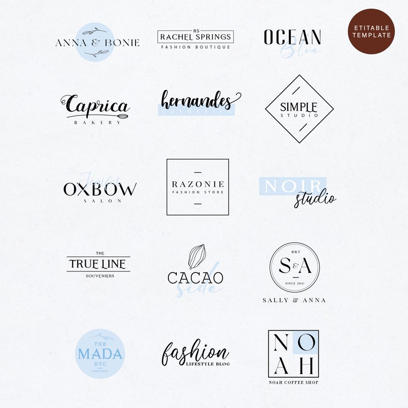 Editable Logo Logo Bundle 15 Boho Logo Design DIY Logo | Etsy