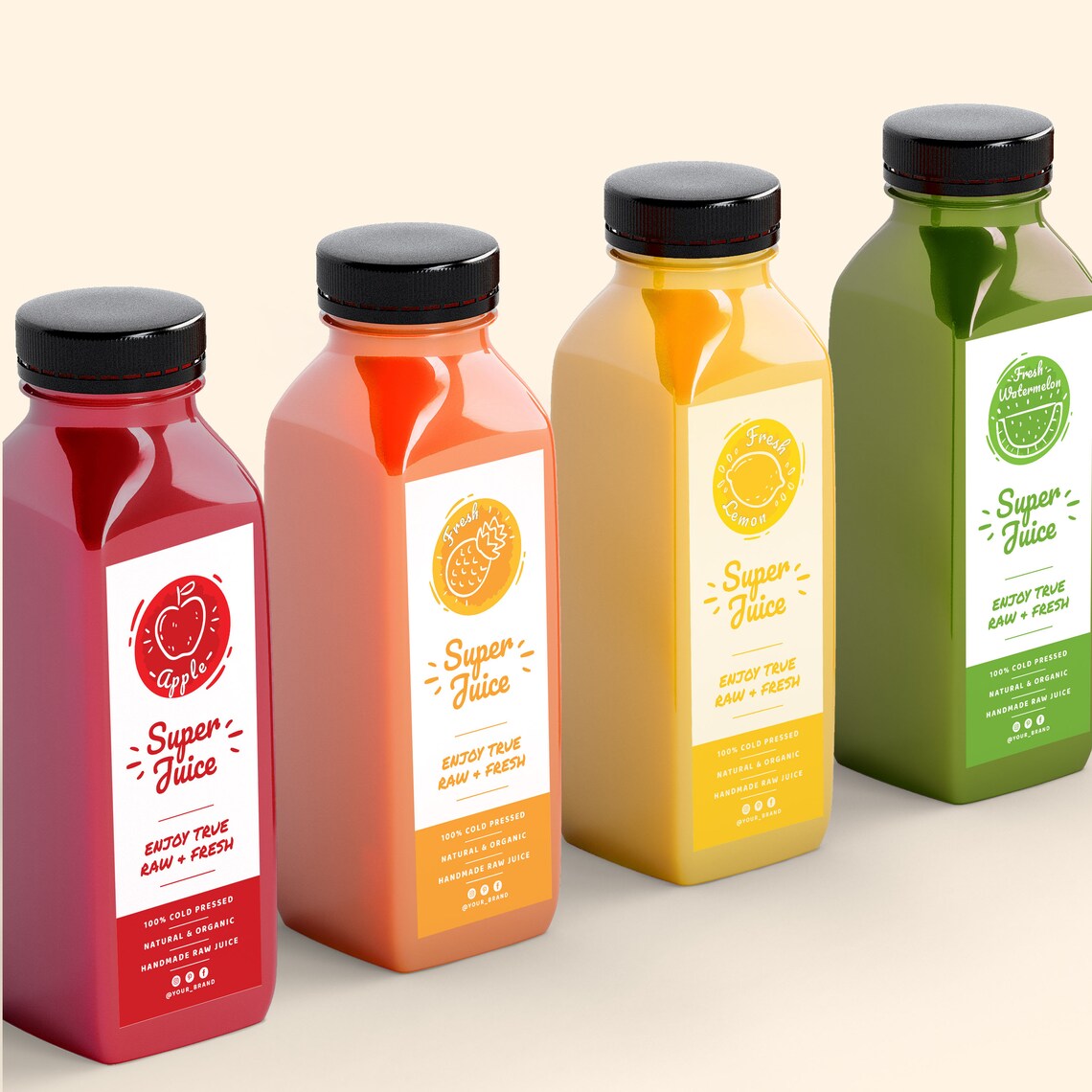 Juice Bottle Label Template DIY Editable Smoothie Label - Etsy