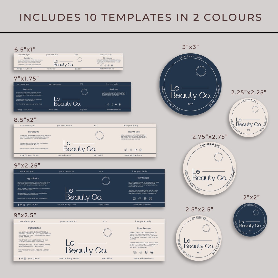 Editable Cosmetic Jar Label Template Printable Wrap Around - Etsy