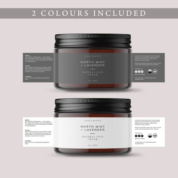 Editable Cosmetic Jar Label Template / Skincare Product Label - Etsy