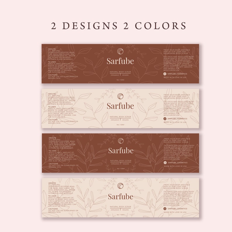 Editable Beauty Product Label Template Customisable Cosmetic - Etsy