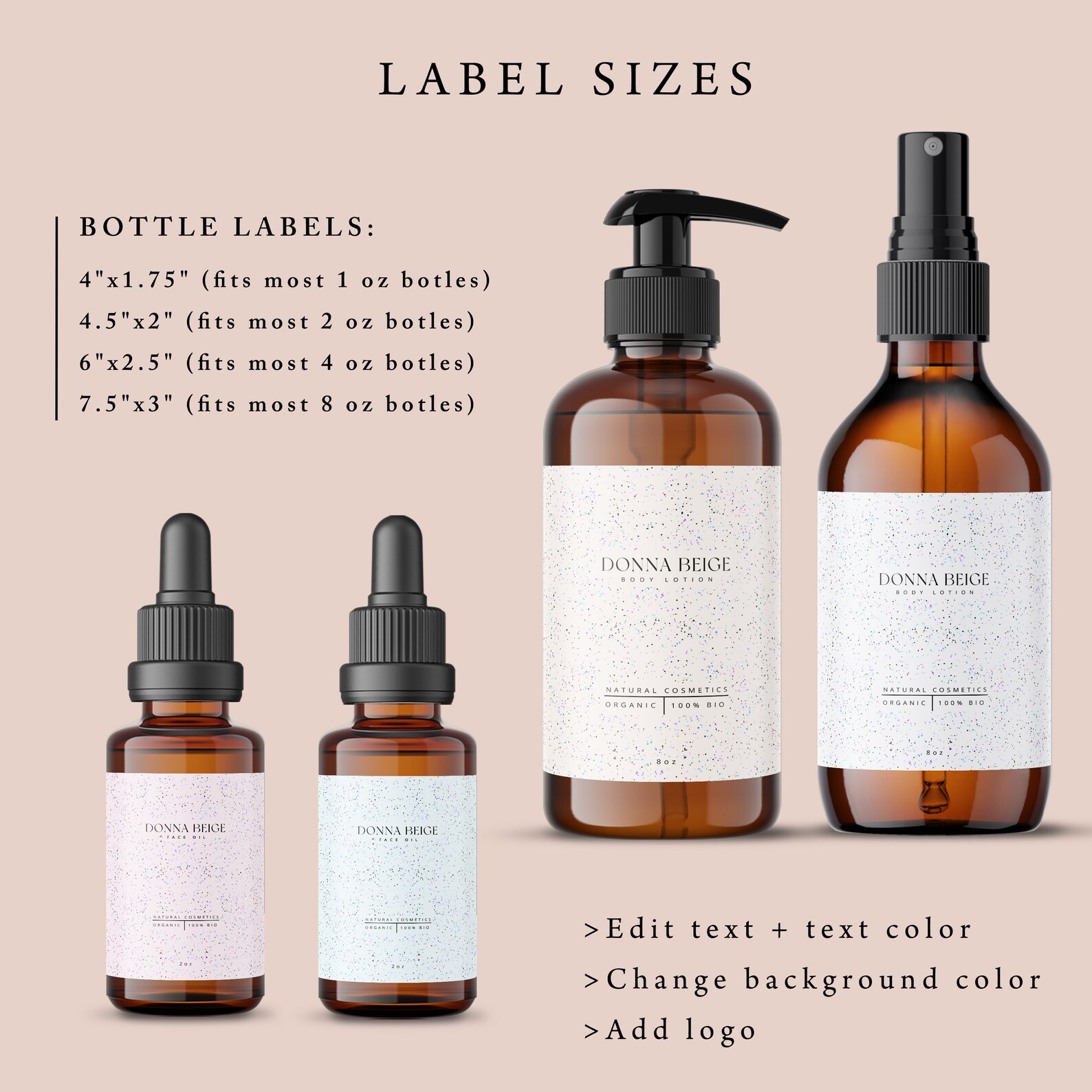 Editable Cosmetic Label Template Customisable Beauty Product | Etsy