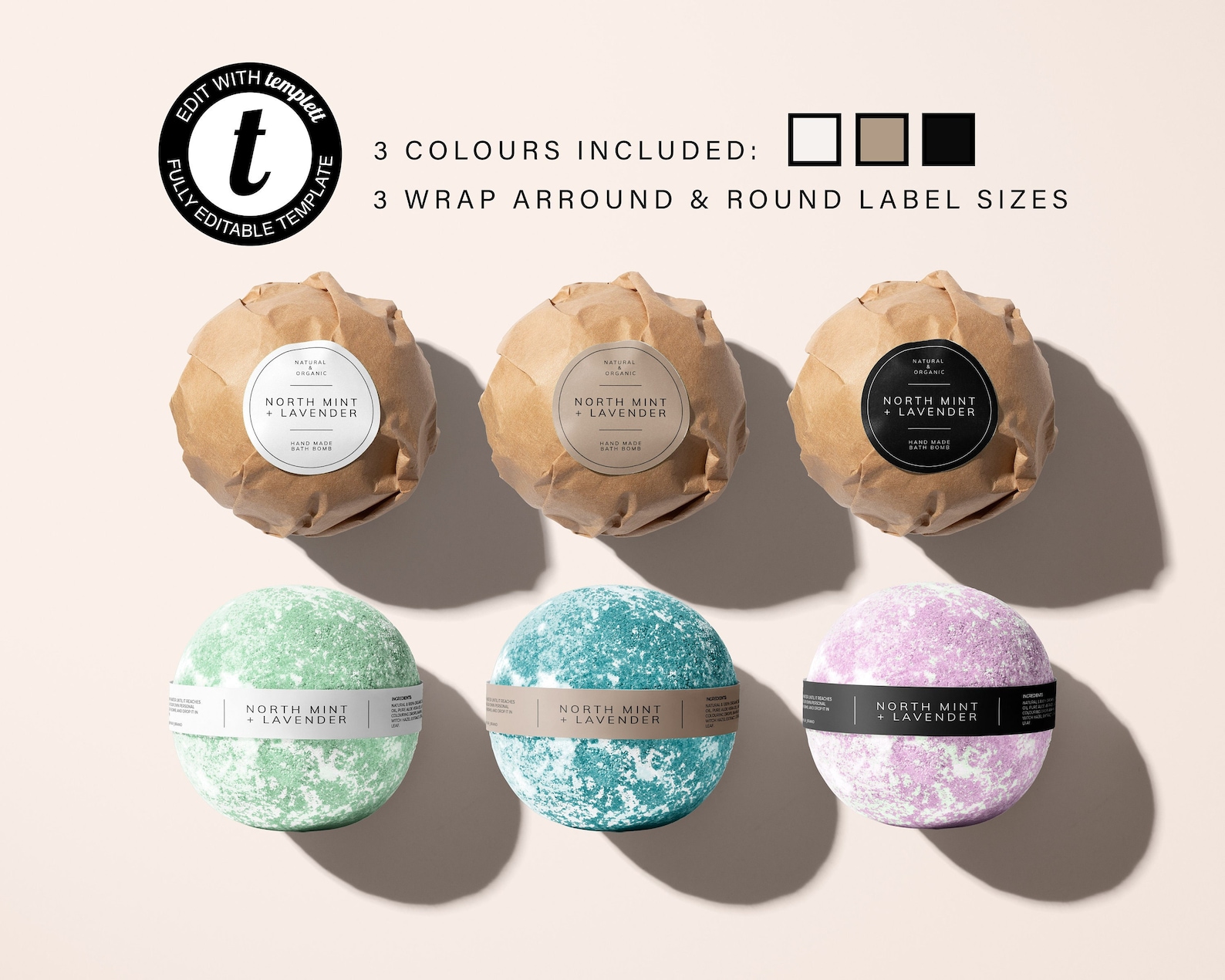 Editable Bath Bomb Label Template Wrap Around Bath Soap - Etsy