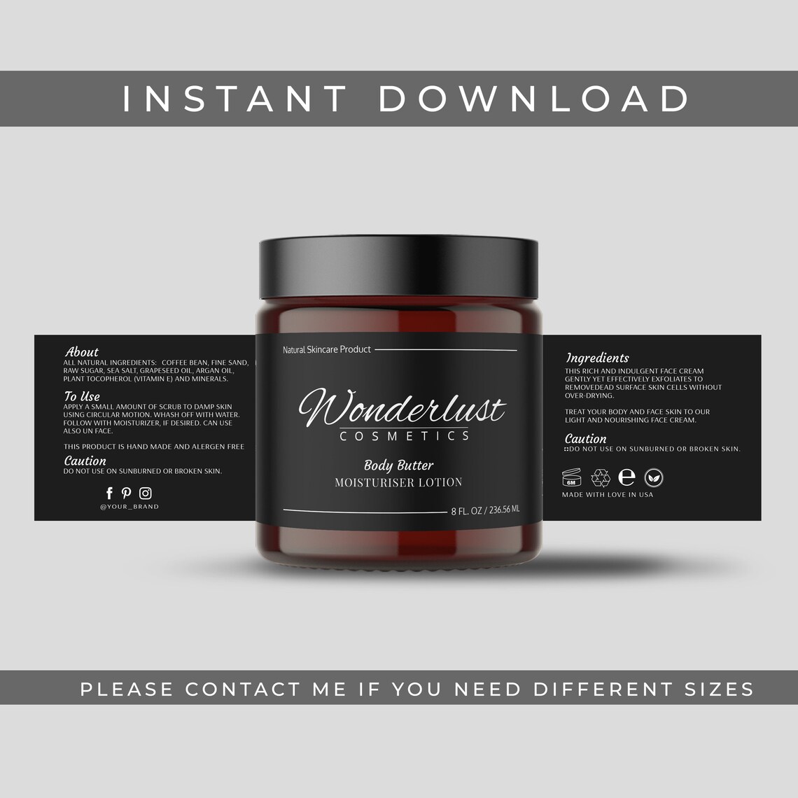 Editable Cosmetic Jar Label Template Printable Beauty Product - Etsy