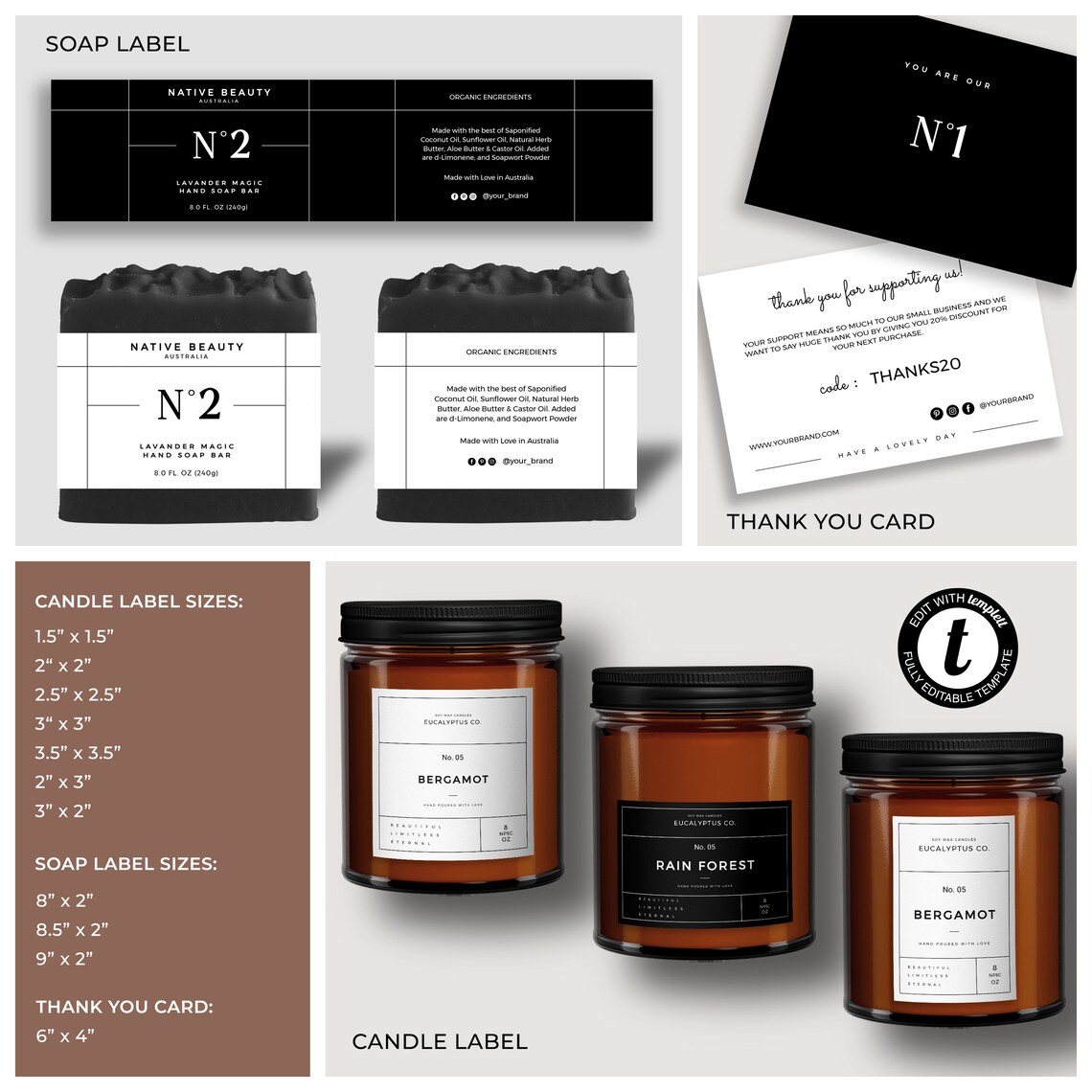 Editable Cosmetic Product Label Template Printable Skincare - Etsy