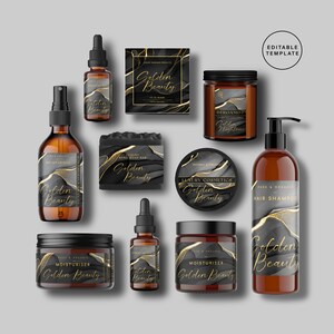 Editable Cosmetic Product Label Templates, Luxury Skincare Labels ...