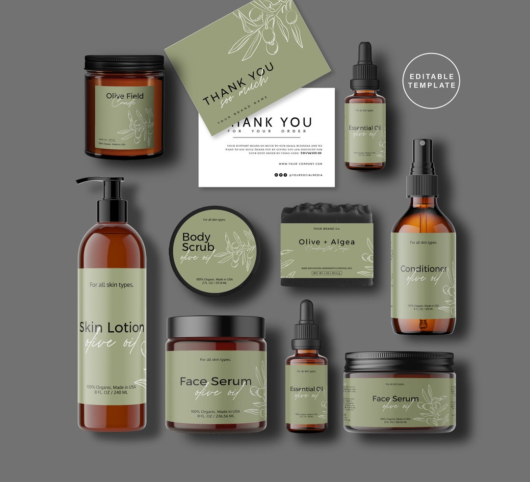 Editable Body Product Labels, DIY Cosmetic Labels, Editable Cosmetic ...