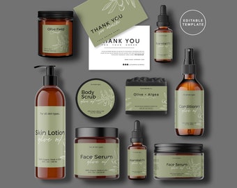 Editable Body Product Labels, DIY Cosmetic Labels, Editable Bundle ...