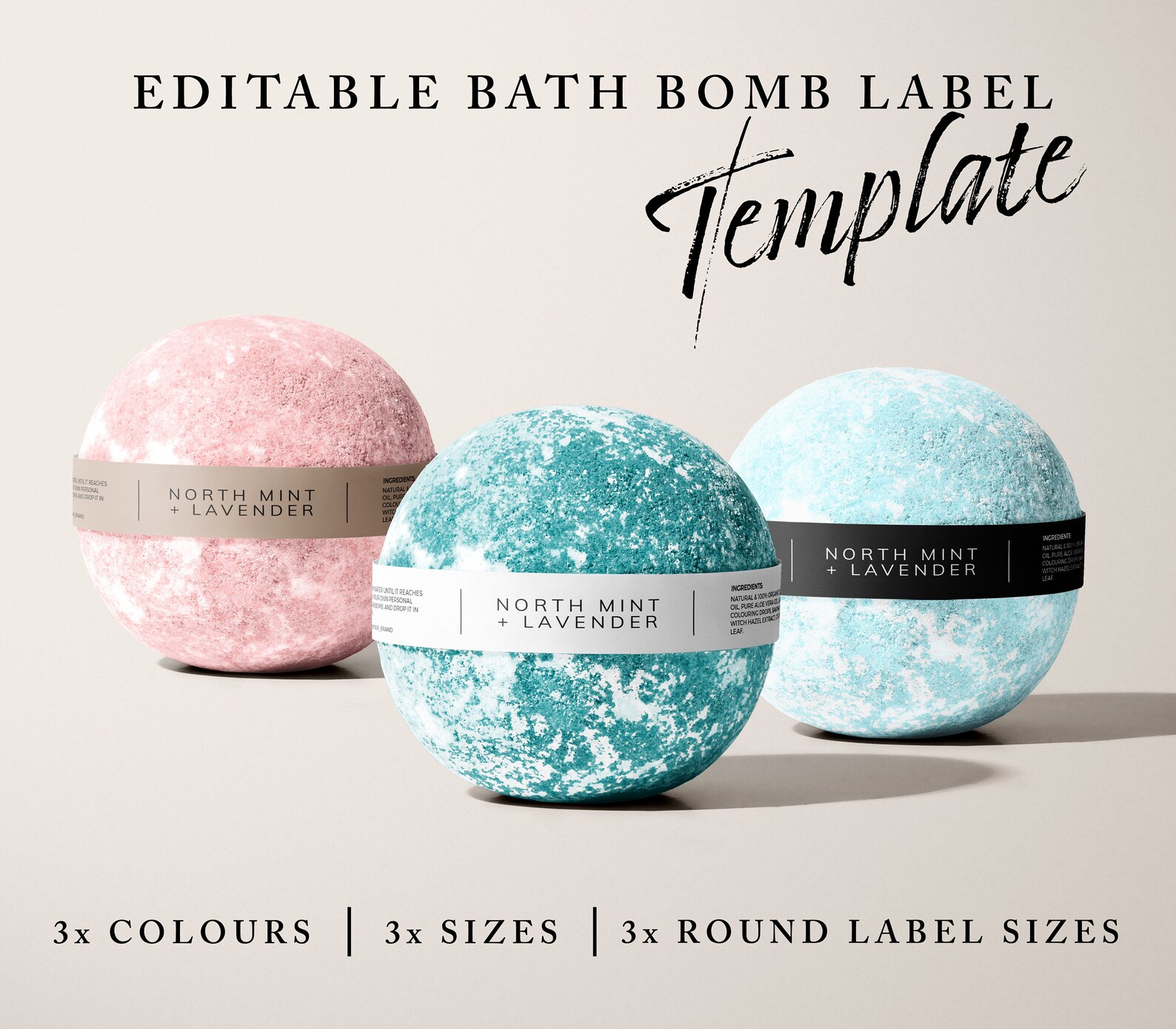 Editable Bath Bomb Label Template, Wrap Around Bath Soap Label, Round ...