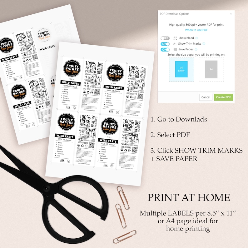 Editable Juice Bottle Label Template Clear Juice Labels - Etsy