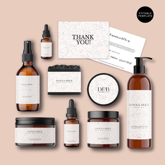 Editable Cosmetic Label Template Customisable Beauty Product | Etsy