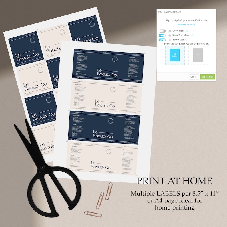 Editable Cosmetic Label Template Printable Beauty Product - Etsy