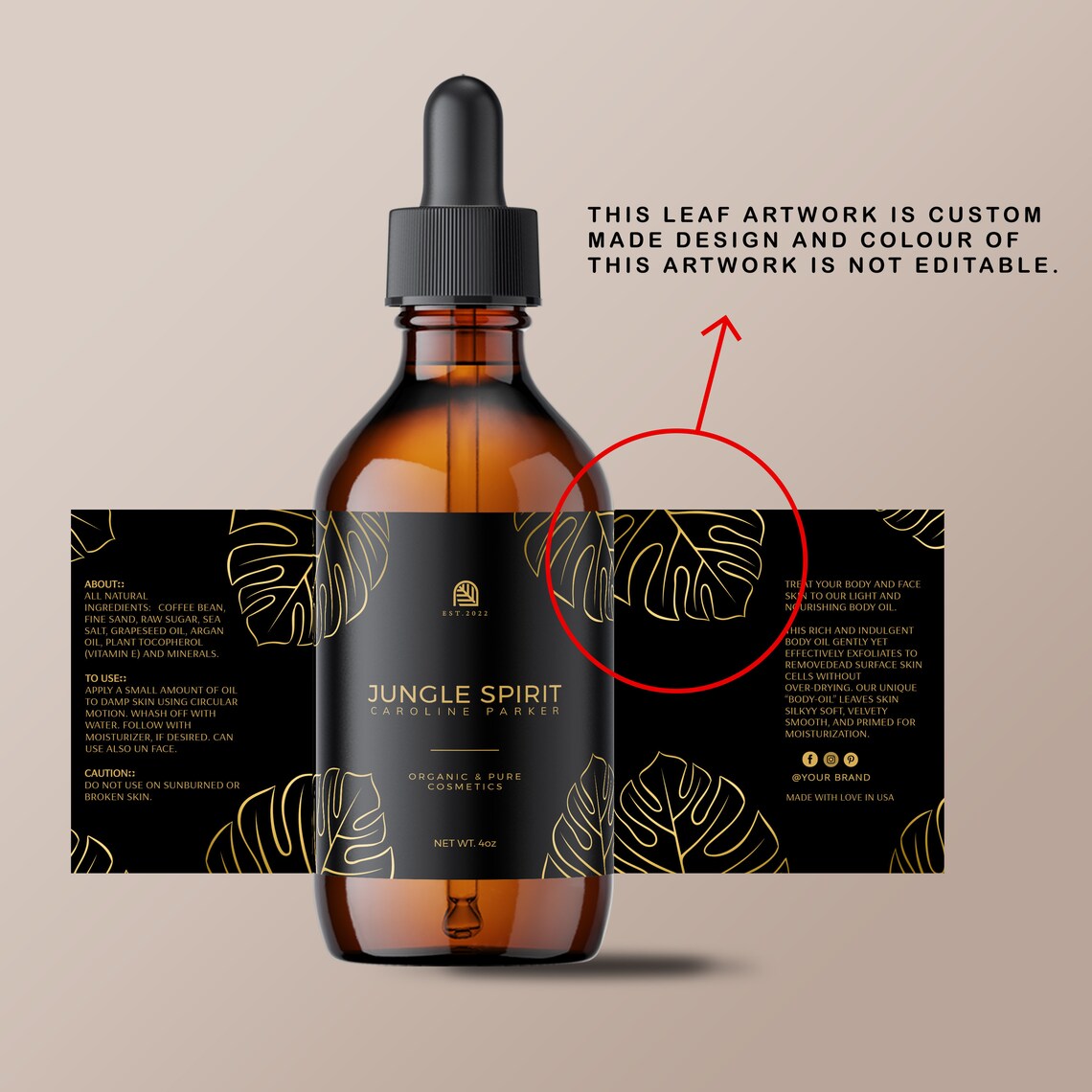 Editable Beauty Label Template DIY Cosmetic Label Templates - Etsy