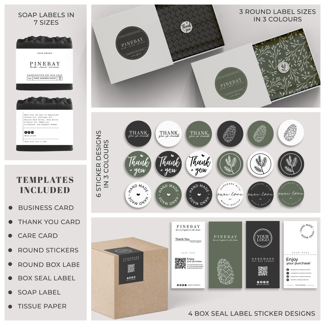 Editable Soap Business Branding Kit Soap Branding Bundle DIY - Etsy