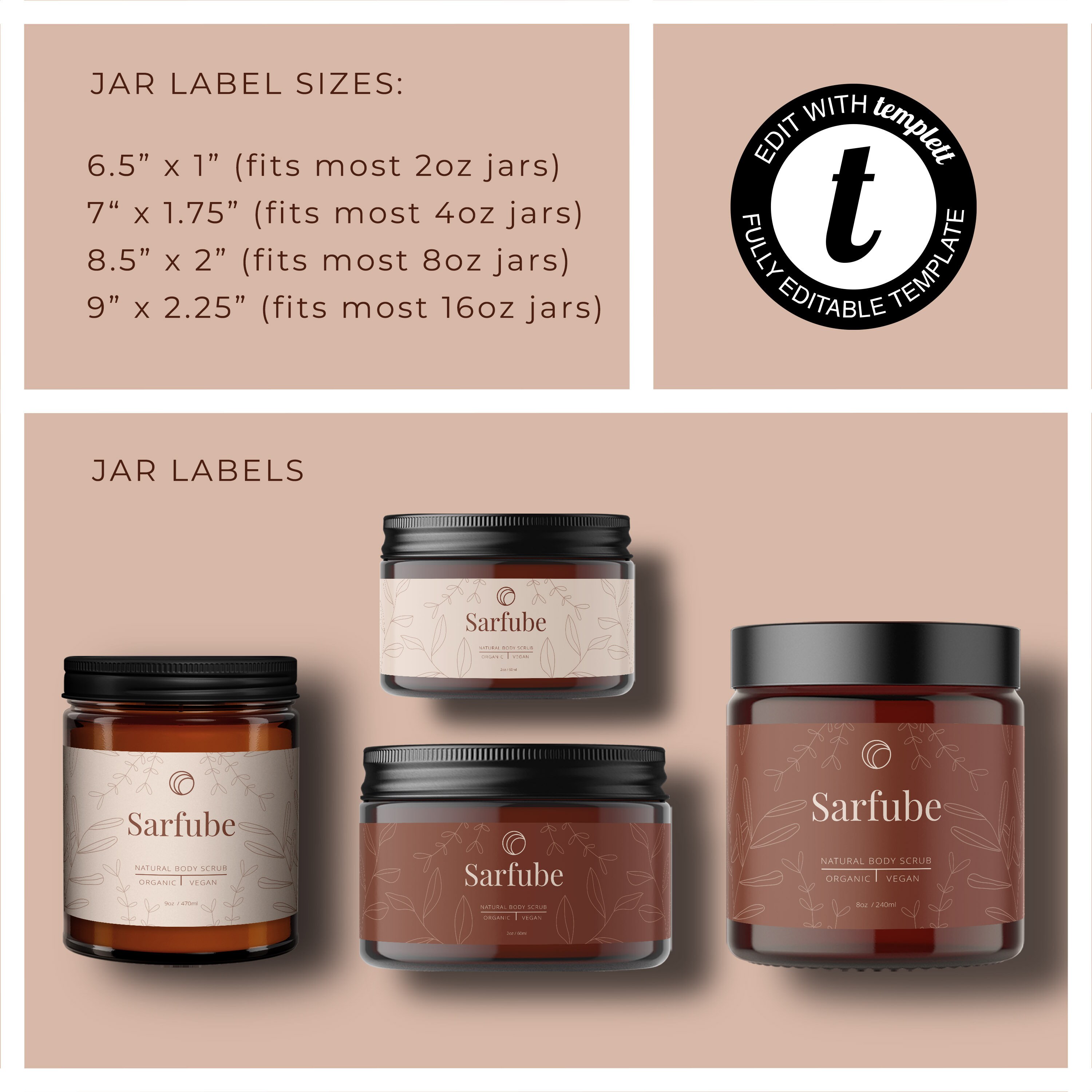 Editable Beauty Product Label Template Customisable Cosmetic - Etsy