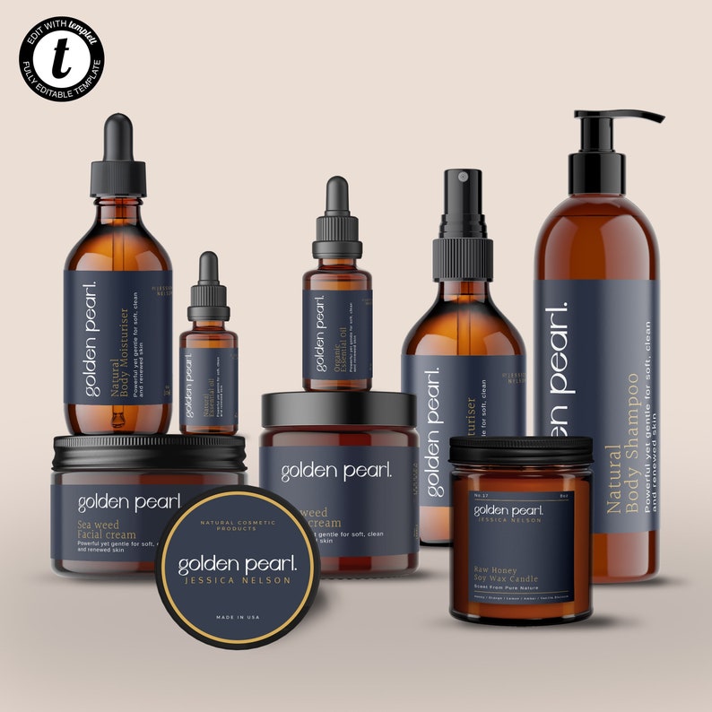 Editable Cosmetic Label Template, Customisable Skincare Label, DIY ...