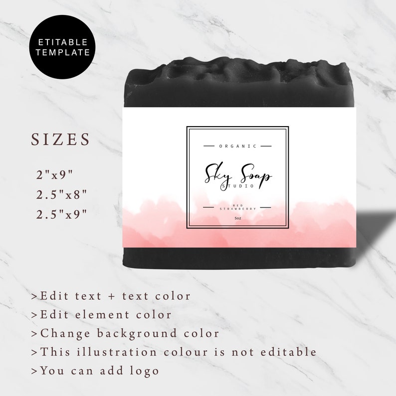 Editable Soap Label Template DIY Soap Packaging Printable | Etsy