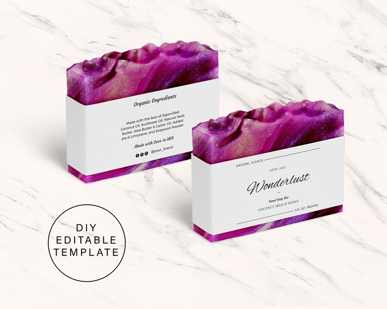 Modern Editable Bar Soap Label Template Printable Custom Soap - Etsy